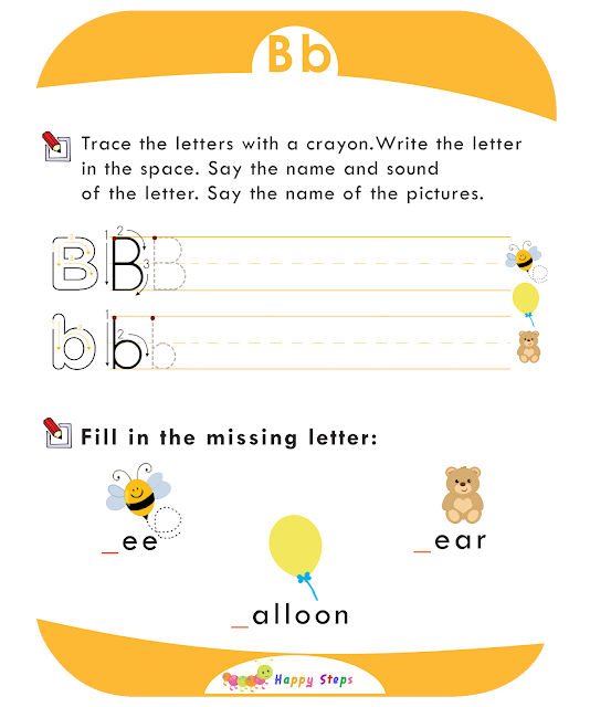 Letter -B- Worksheet -2- for kids