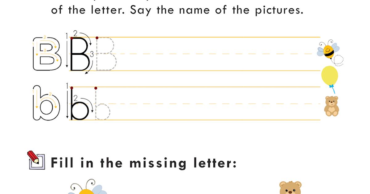 Letter -B- Worksheet -2- for kids