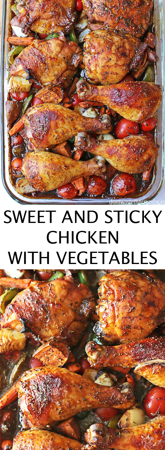 SWEET AND STICKY CHICKEN WITH VEGETABLES