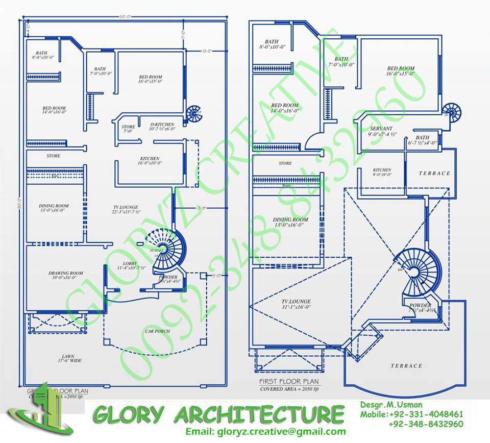 1 Kanal House Plan 50 90 House Plan