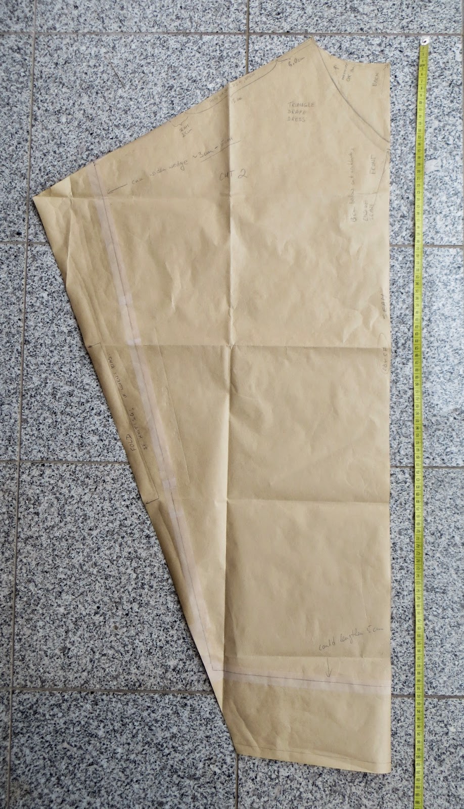 StraightJacket Muse: Experiment! Triangle drape dress, take one.