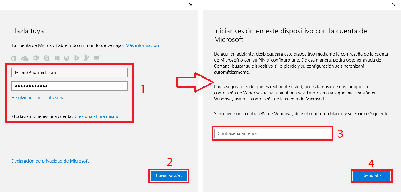 Pantallazos.es: Windows 10: Iniciar sesión con una cuenta local o de ...