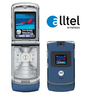Motorola Phones Collection: Motorola RAZR V3a Blue Alltel Phone