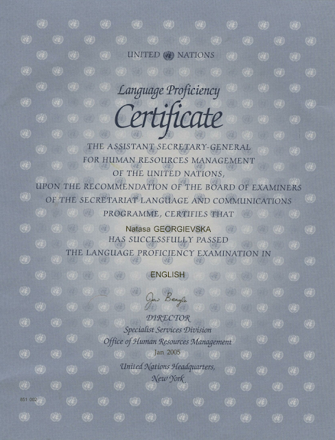 NATASHA MILBURN : Language Certificates