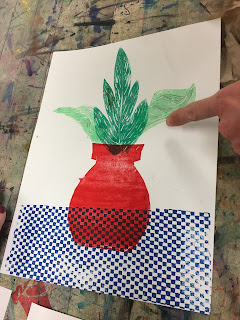 Art Room Blog: Printmaking a Fern Vase...