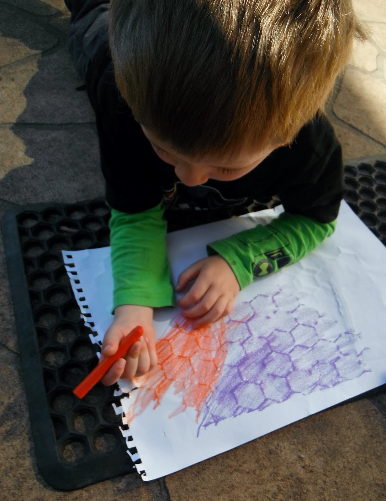 Adventures at home with Mum: Outdoor Surface Rubbing (A classic)