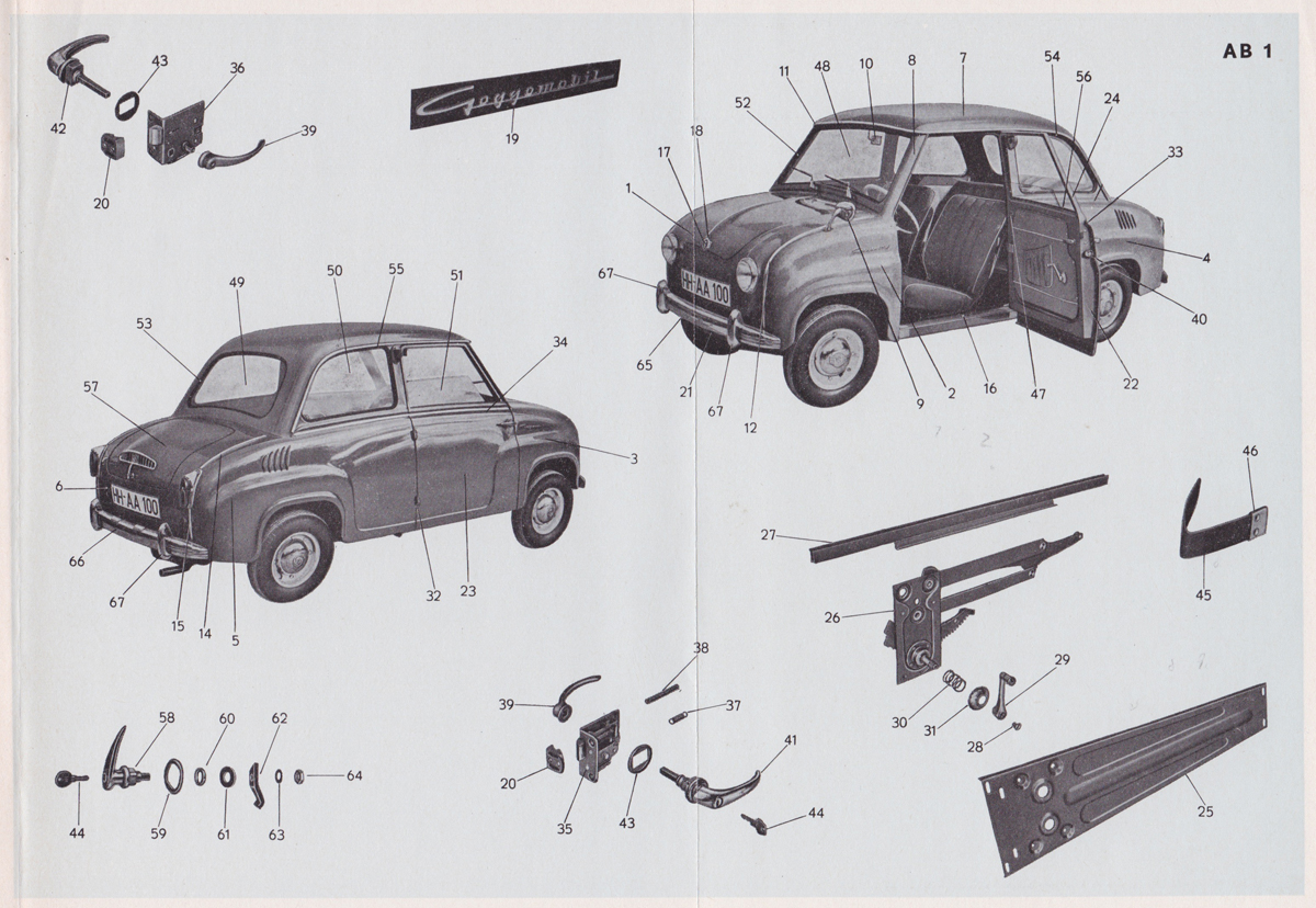 BZ's BMW Isetta 300's: Goggomobil T TS TL Parts Diagrams