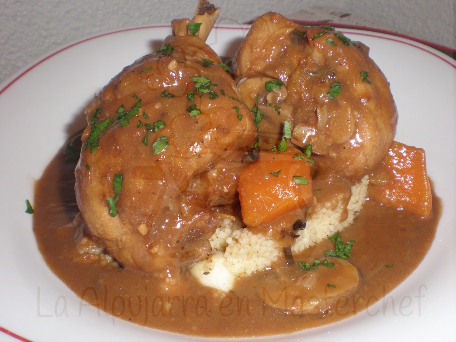 La Alpujarra en Masterchef: Receta de pollo con chocolate, boniato y ...