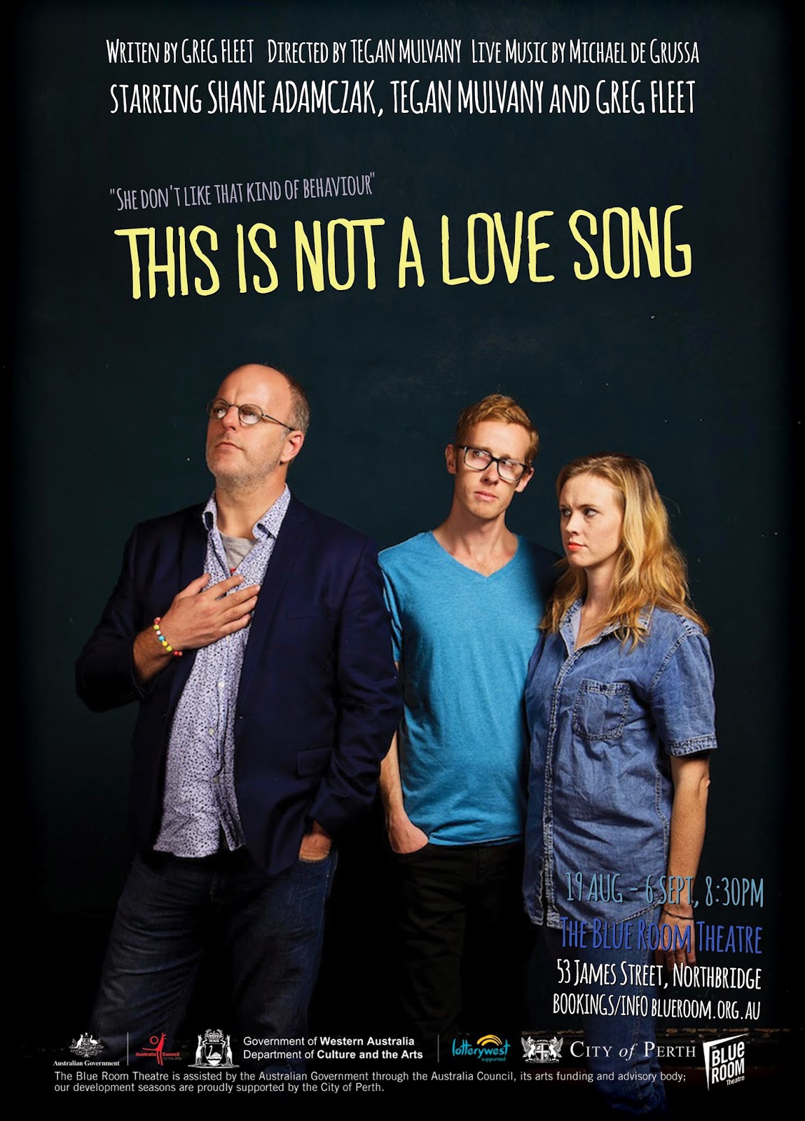 Perth Theatre Reviews: This Is Not A Love Song - The Blue Room Theatre ...