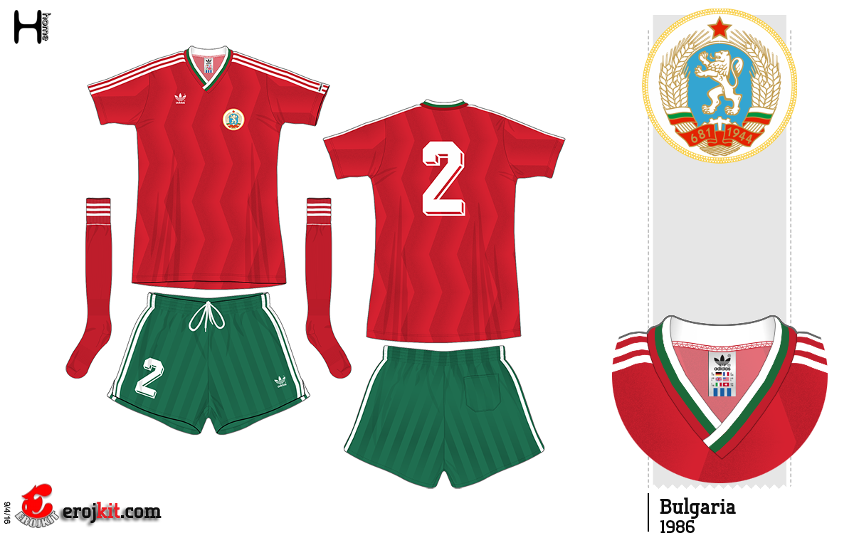 Kit Design, by eroj: 1986 Bulgária (Home e Away)