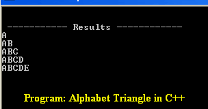 Program Print Alphabet Triangle ~ C++ Tutorial With Basic Programs for Beginners