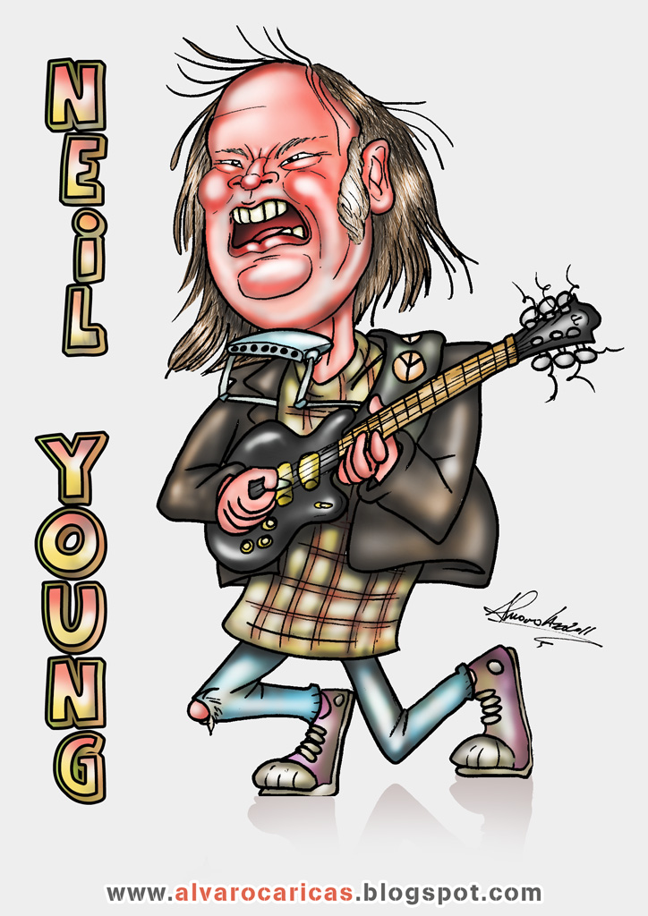 Caricaturista Álvaro Caricas® Caricaturas: Neil Young
