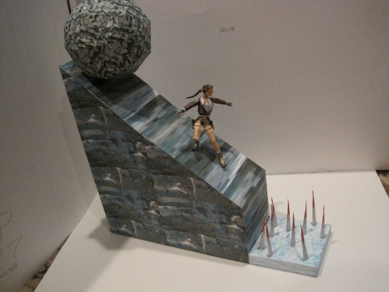 Tomb Raider : Lara Croft Boulder Dash Paper Diorama | Paperized Crafts