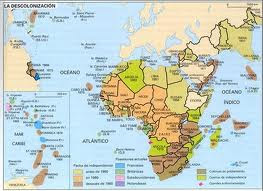 Historia de España 2º BAC: Mapa de la descolonizacion