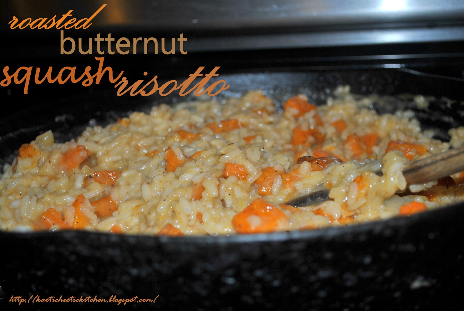 roasted butternut squash risotto and sweet 'n spicy honey dijon chicken