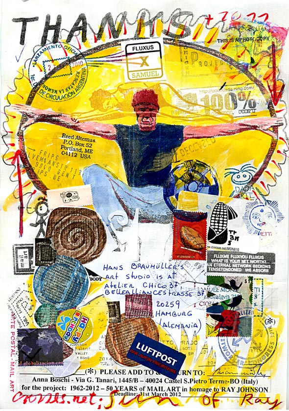 Ray Johnson for Anna Boschi Mail Art Tribute