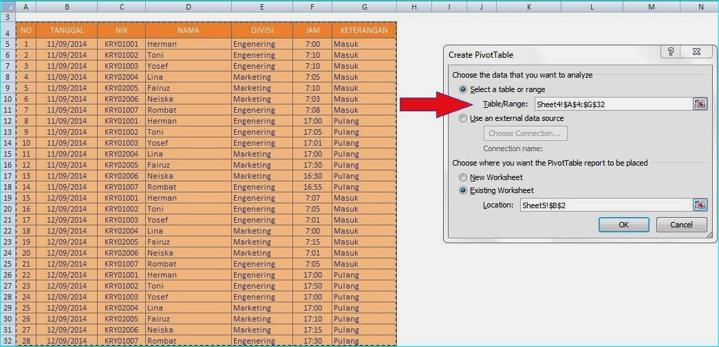Cara Menggunakan Pivot Table Contoh Kasus Absensi Pegawai | Erns Excel