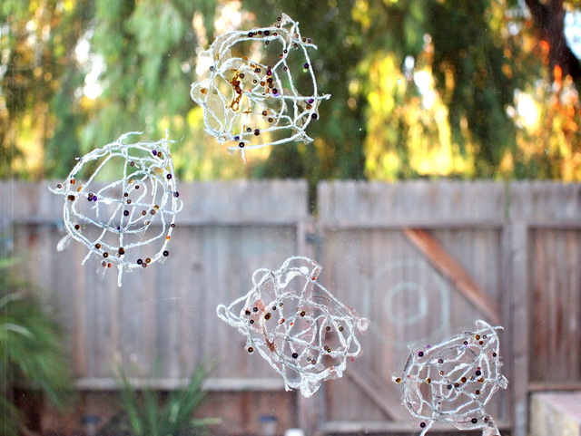 Sparkly and Lacy Yarn Spider Webs | Pink Stripey Socks