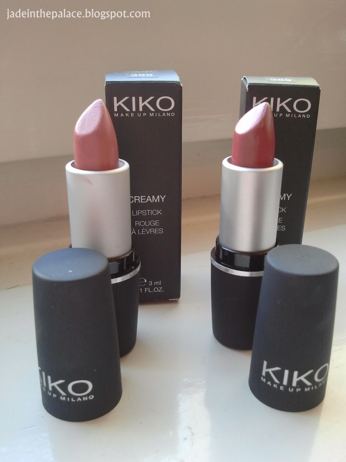 Jade in The Palace: Kiko Creamy Lipstick #389 + #399
