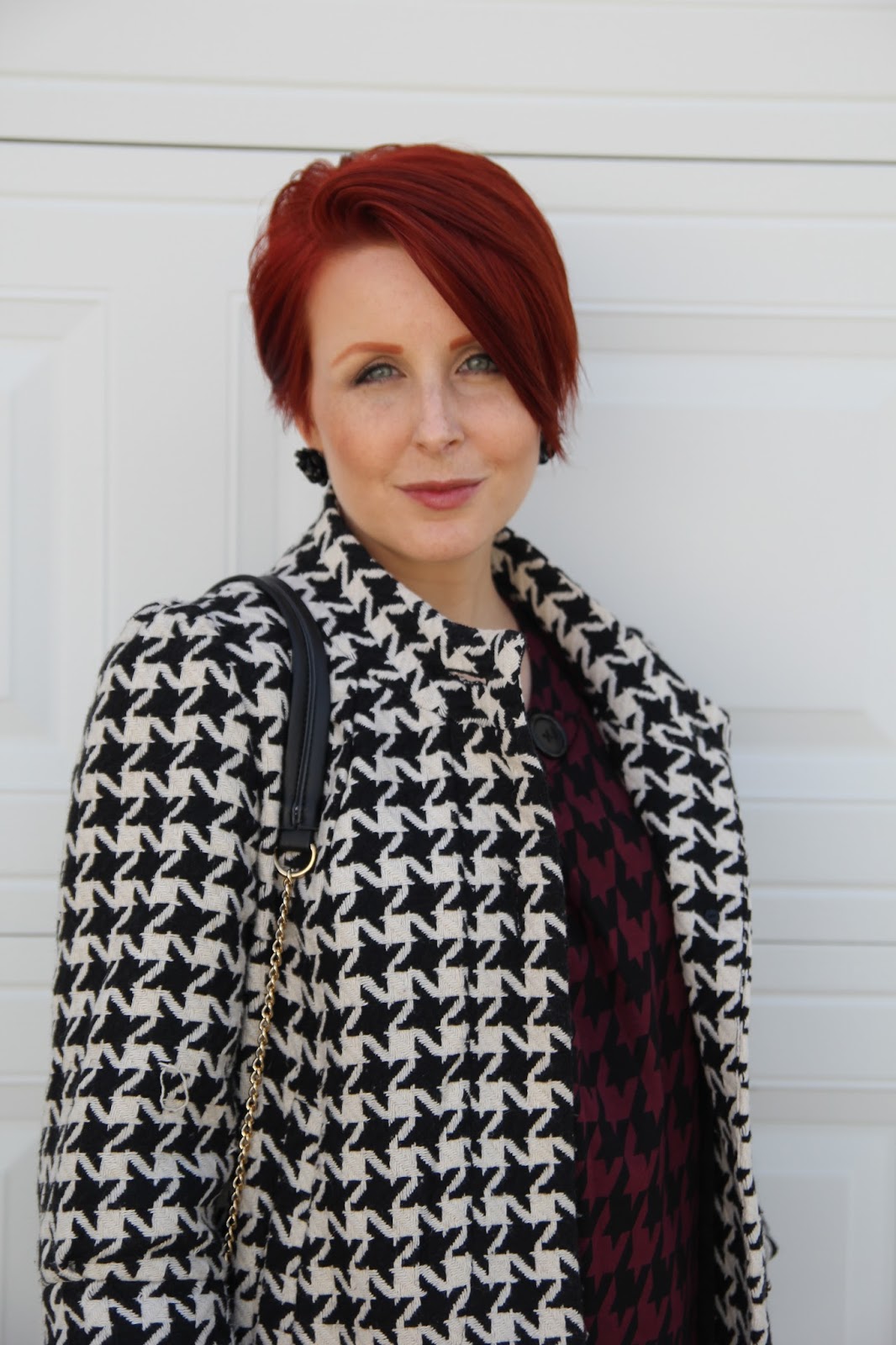 Thrift and Shout: Cute Outfit of the Day: Houndstooth Pattern Mixing