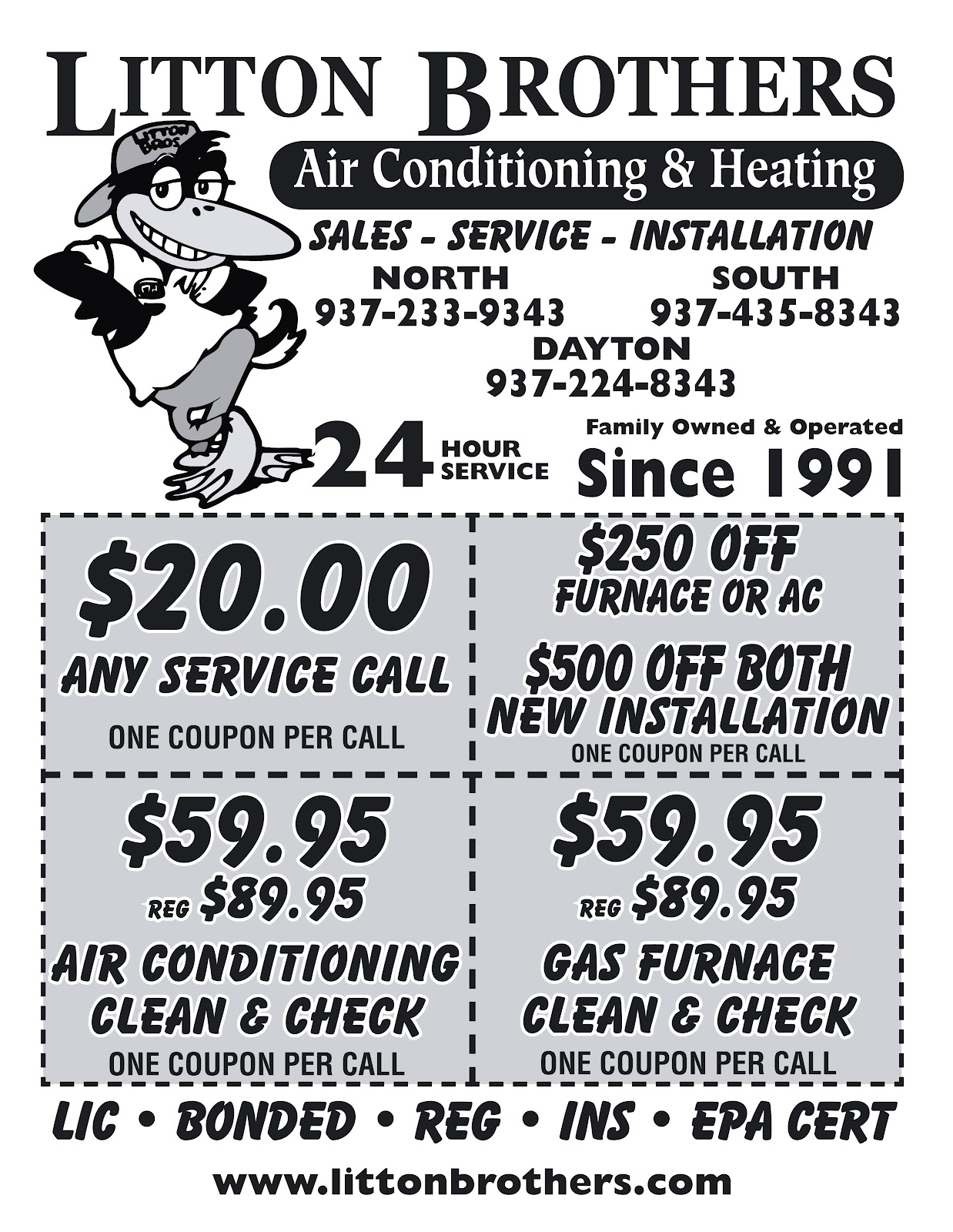 LITTON BROTHERS AIR CONDITIONING & HEATING DAYTON, CENTERVILLE, HUBER ...