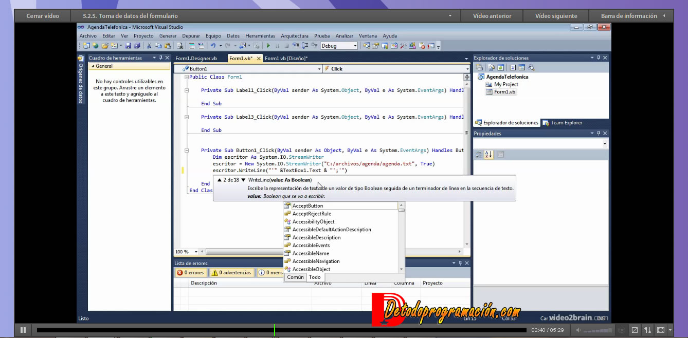 Videotutorial Visual Basic .NET 2010 Español, Creación de Aplicaciones ...