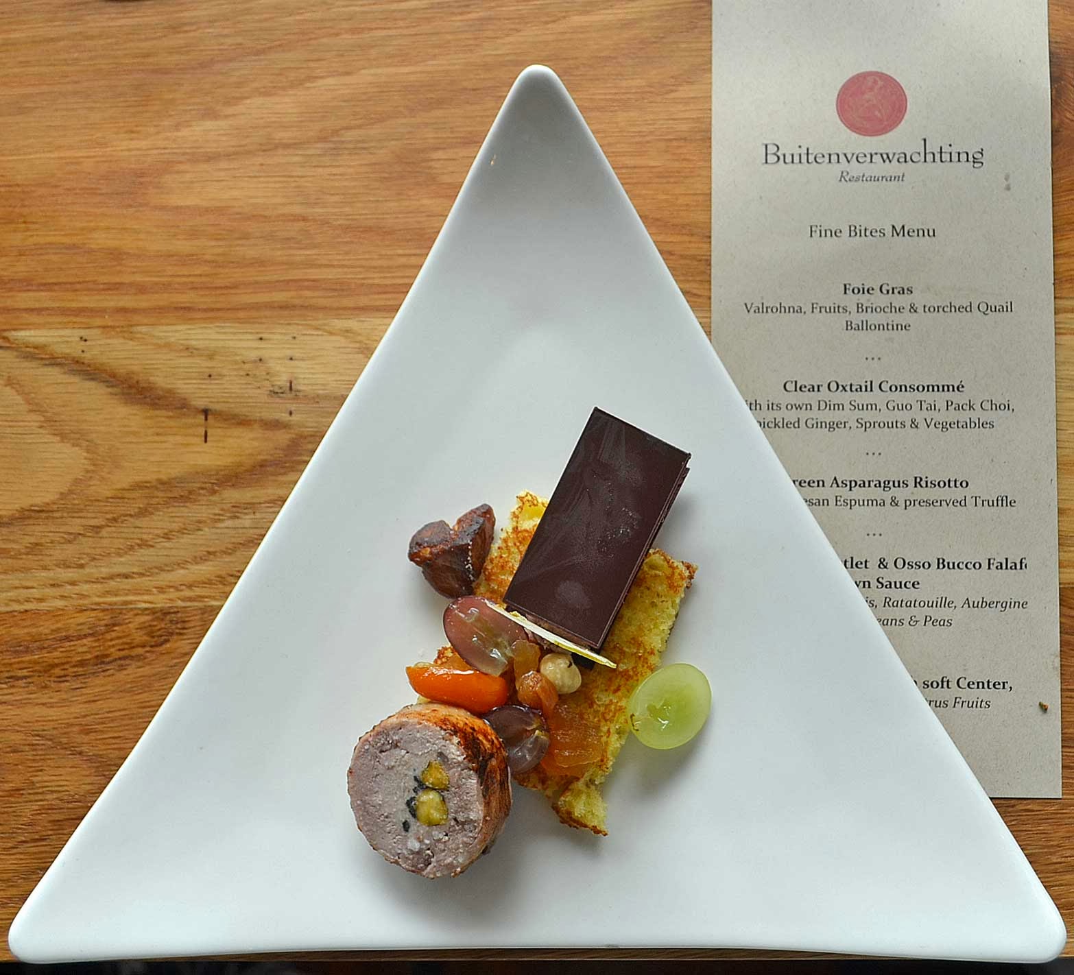 .: Fine Bites tasting menu at Buitenverwachting