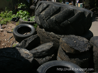 NOLKILO: Limbah Ban Bekas Alat Berat