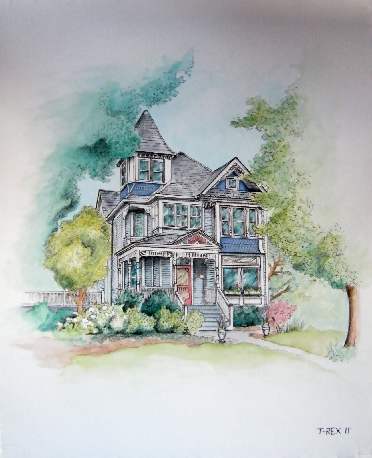 Troy Rexilius Art: Victorian House Drawing