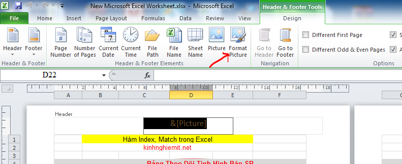 Cách chèn logo hay chữ chìm đơn giản trong excel
