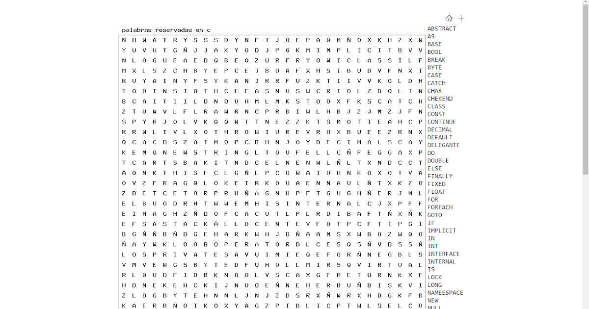 desarrolla software utilizando programación estructurada : SOPA DE LETRAS