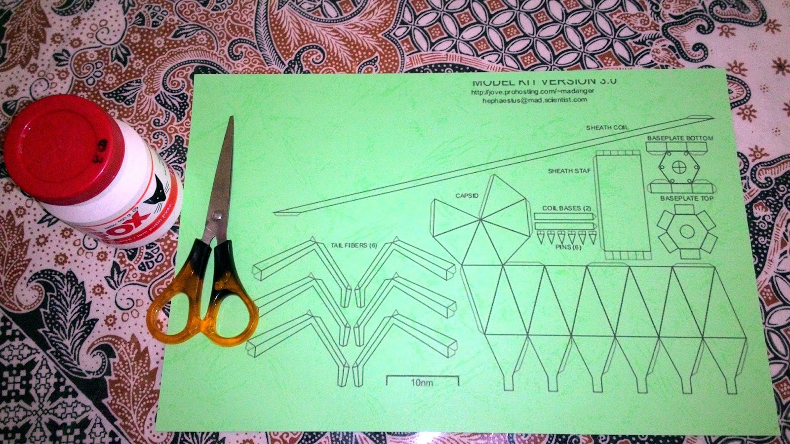 Langkah-langkah membuat Virus Paper Craft adalah sebagai berikut: