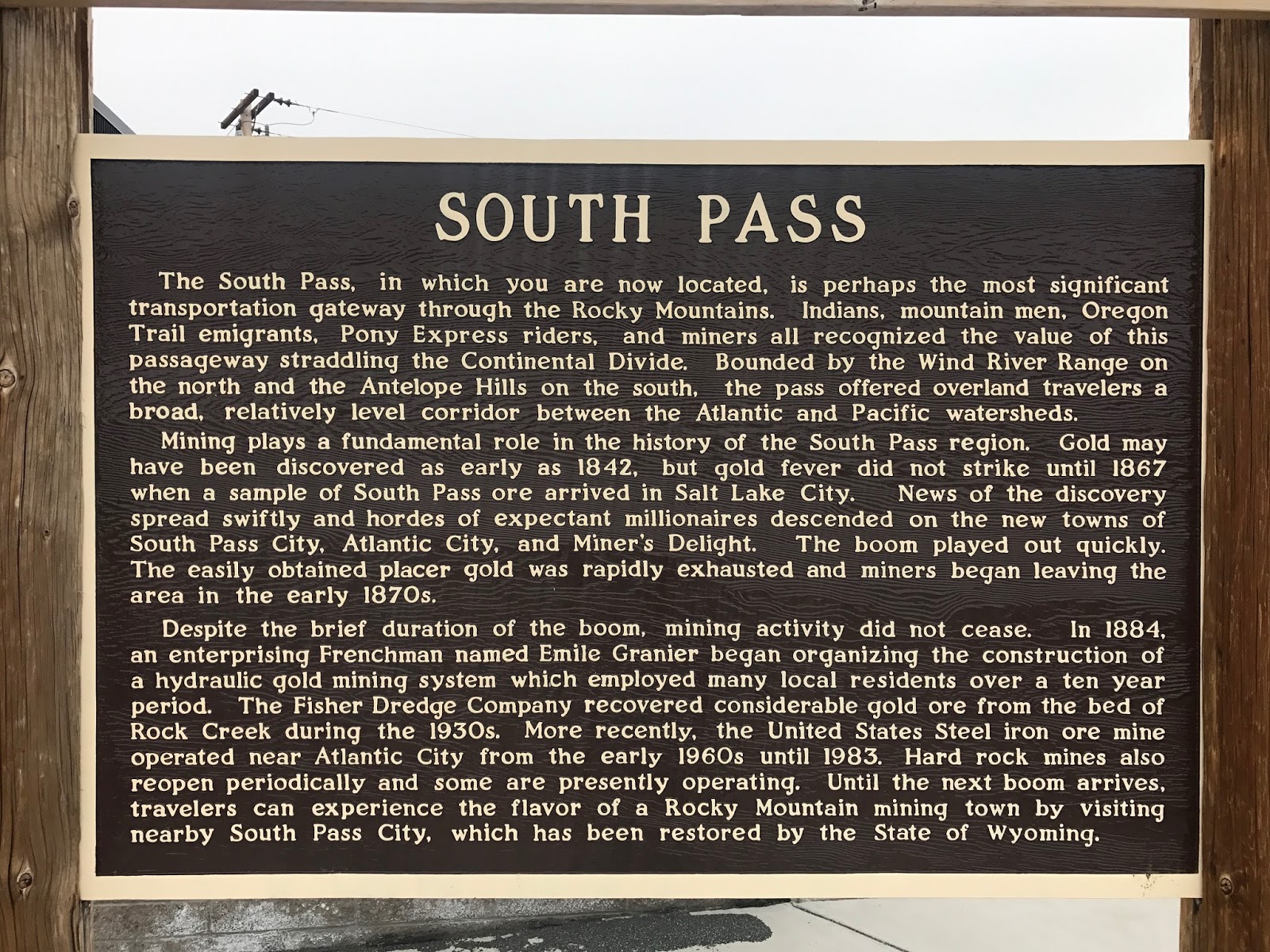 Today In Wyoming's History: Some Gave All: South Pass, Wyoming
