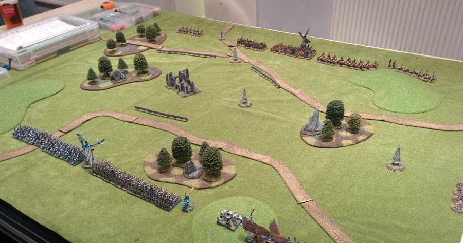 The Ancient Track: Warmaster Battle Report: High Elves vs. Chaos