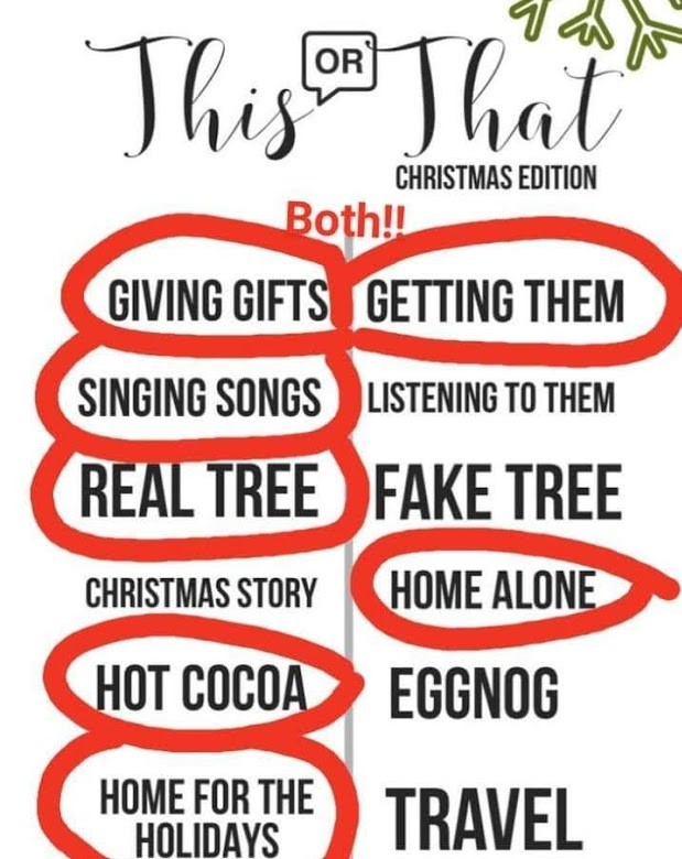 This or that: Christmas edition