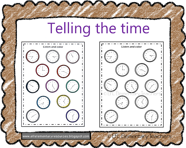 EFL Elementary Teachers: Telling the time for ESL Learners