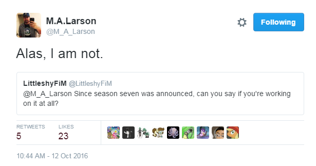 Equestria Daily - MLP Stuff!: M.A. Larson and Maybe Haber Not Involved ...