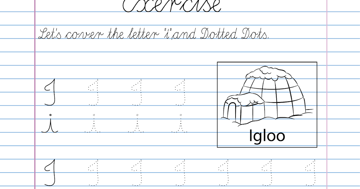 To print // activity Vowel "i" dotted in PDF