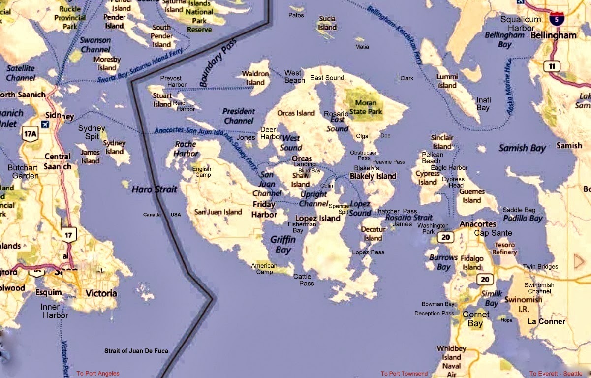 . San Juan Islands Cruise Guide: Map of San Juan area