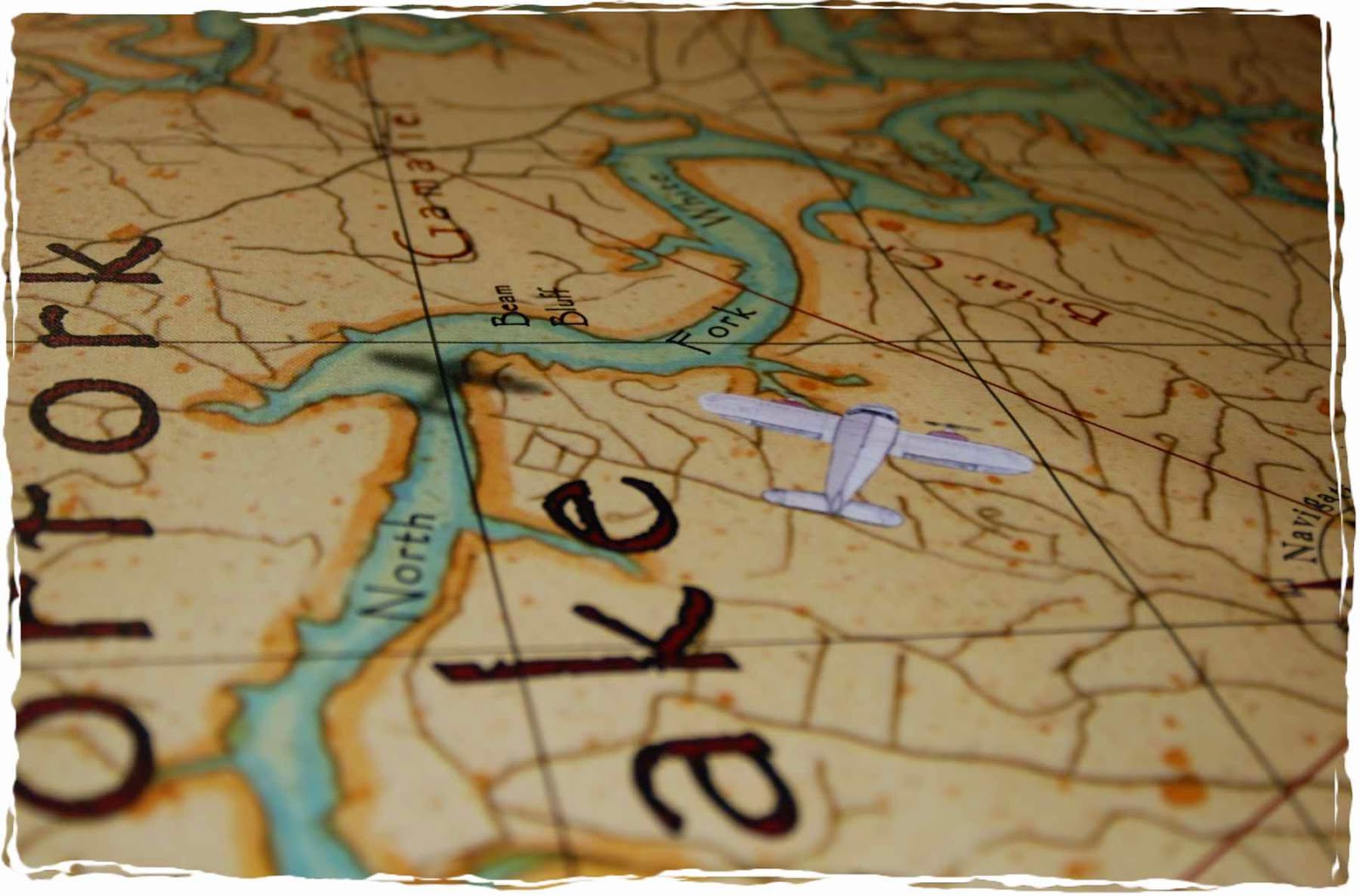 Old field Studio & Leo Lakes: Norfork Lake Vintage Style Map