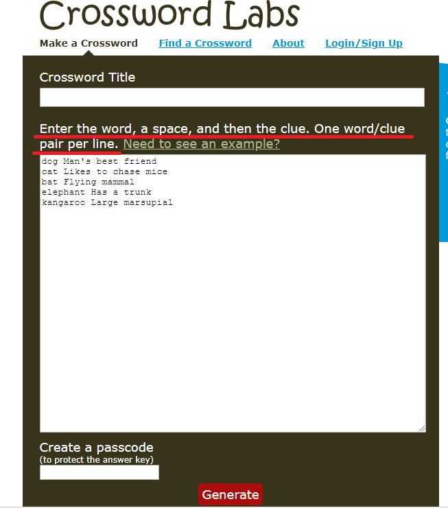 How to use Crossword Labs (tutorial)