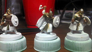 Wargames and Railroads: Grimbold's Helmingas Warband - 1st Painting Session