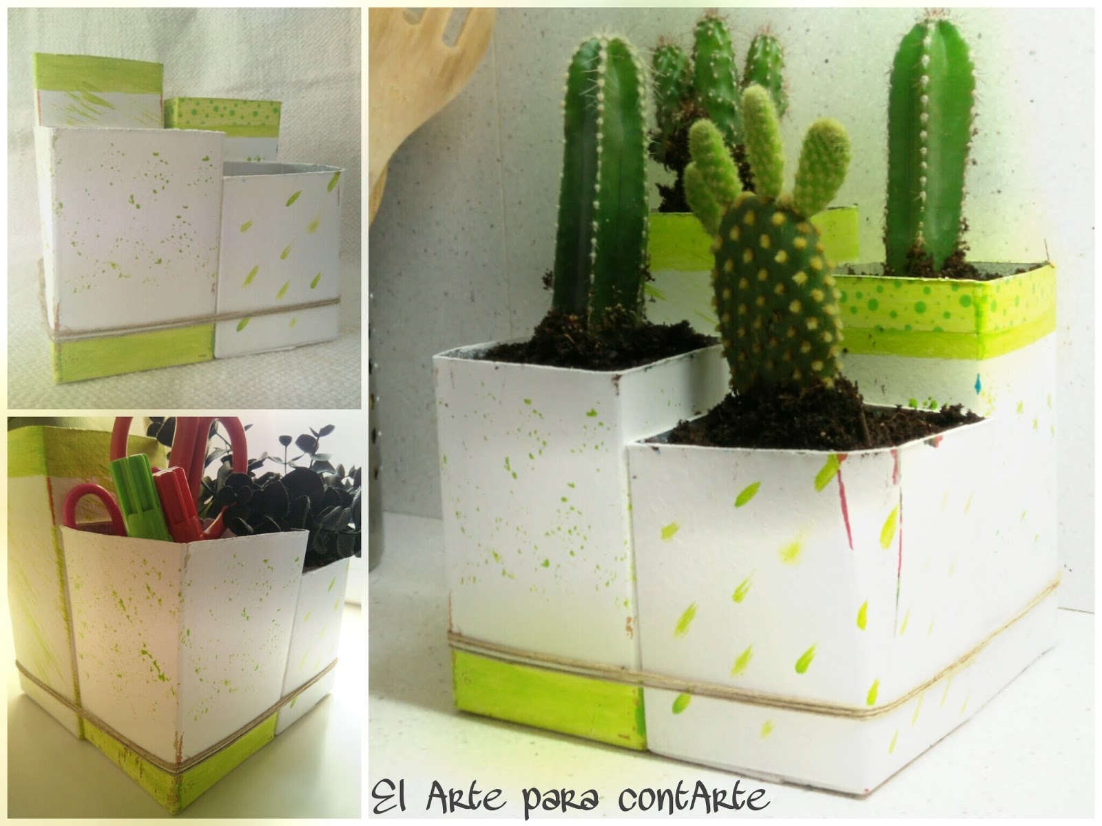 El arte para contarte: Maceteros con cartones de tetrabrik