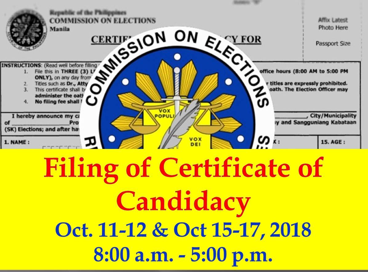Election Laws and Jurisprudence Compendium: COMELEC sets Filing of COC ...