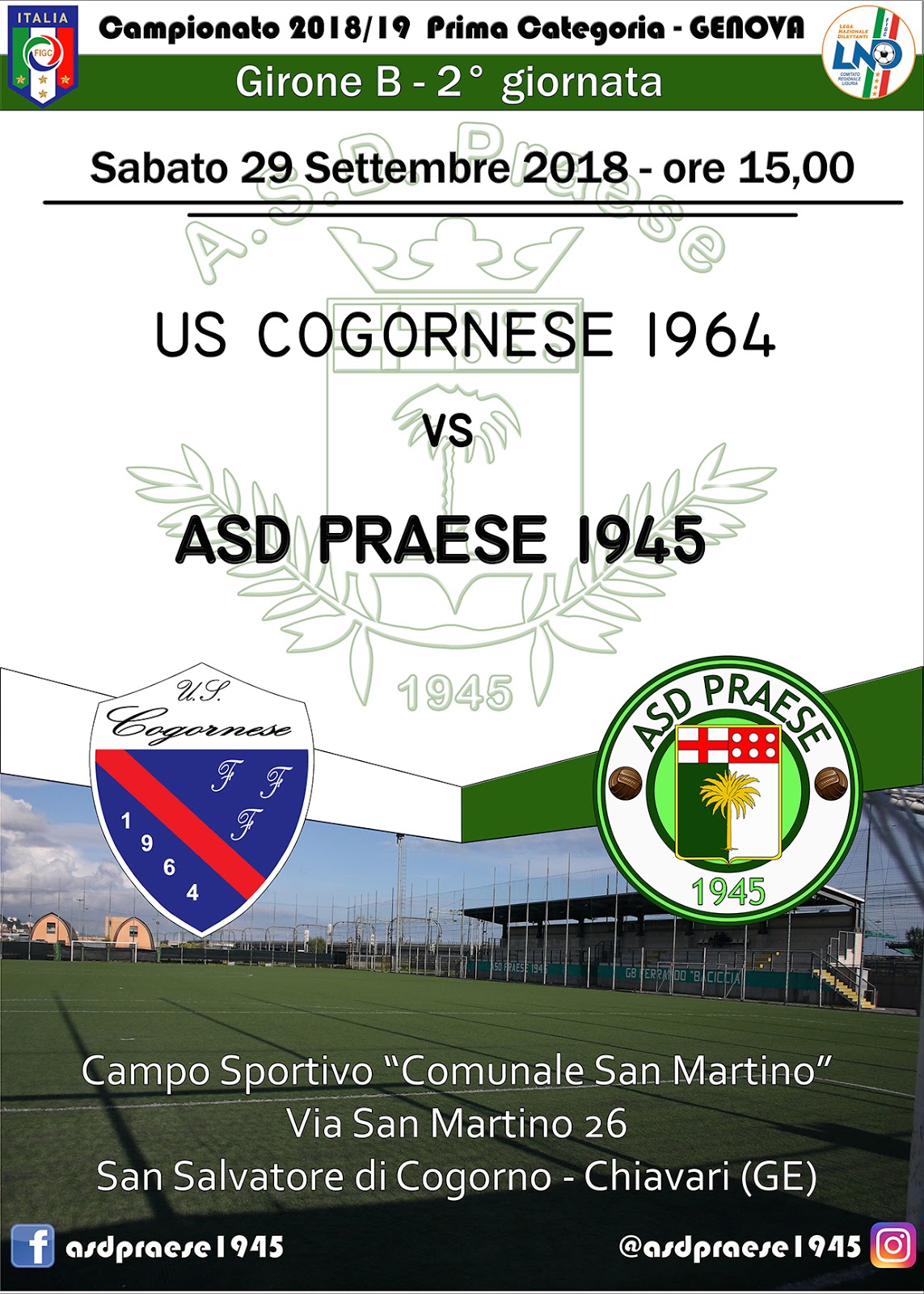 A.S.D. PRAESE 1945 - OFFICIAL BLOG: PRIMA CATEGORIA B - 2° giornata