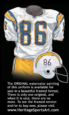 Los Angeles Chargers Uniform and Team History | Heritage Uniforms and ...