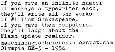 maschinengeschrieben: Infinite Monkey Theorem.