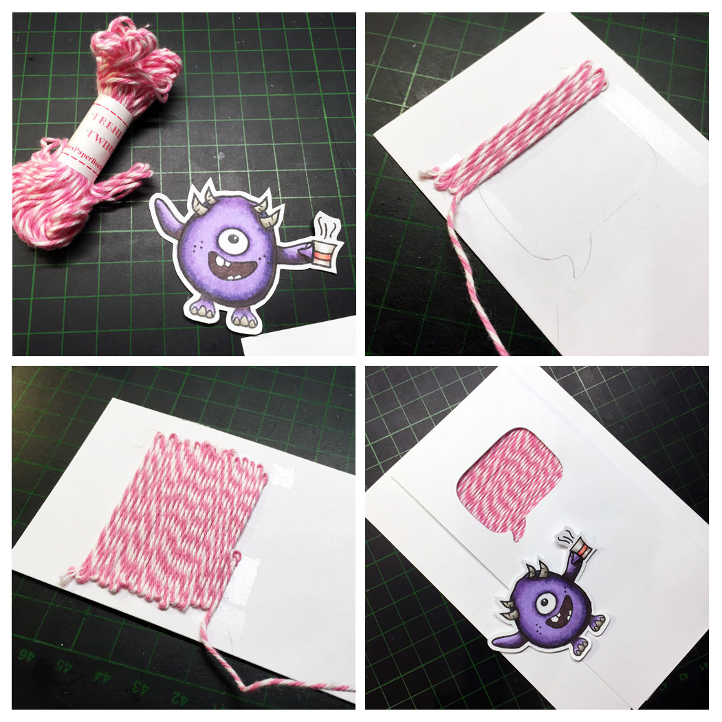 Create a smile: Adding twine to a focal point (window)