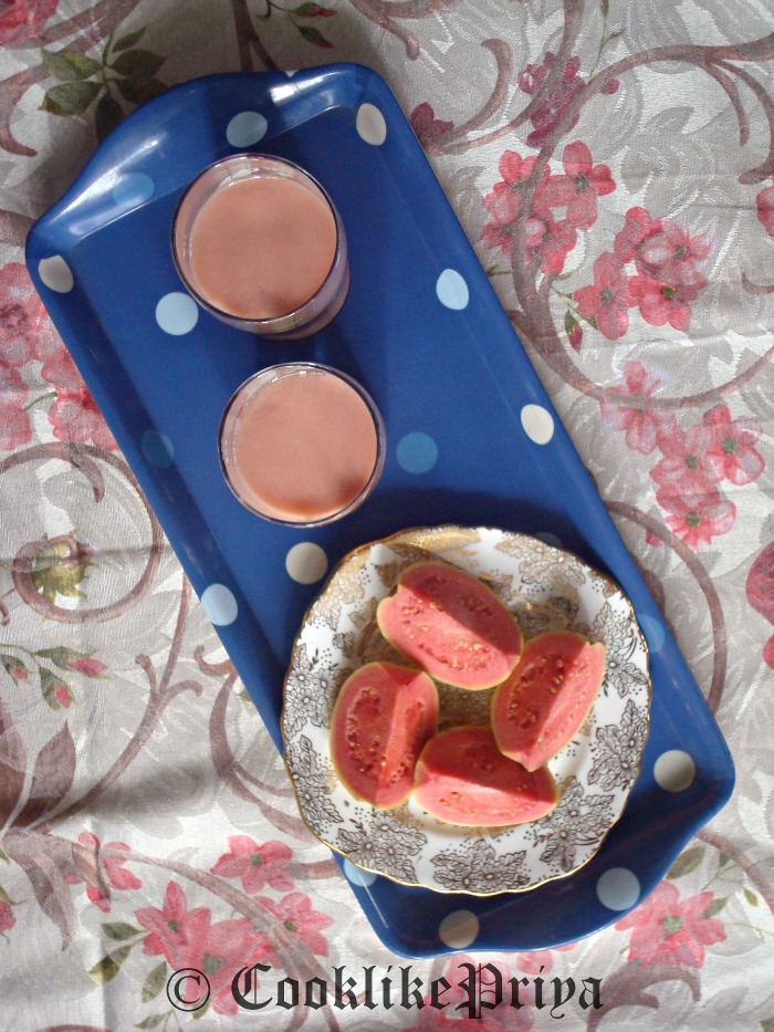 Cook like Priya: Pink Guava Lassi | Guava fruit drink | Summer Drinks