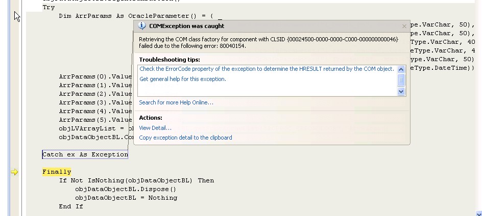 Dotnet Tech Simplified Retrieving The Com Class Factory For Component With Clsid {00024500